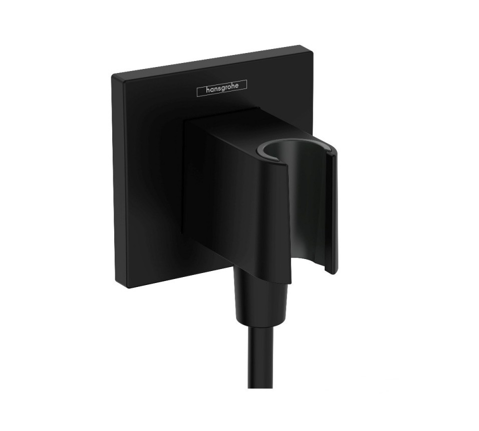 Коляно FixFit E с окачалка черен мат HANSGROHE | hikovi.bg