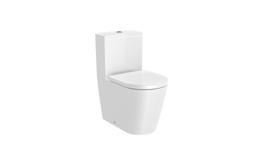 Тоалетна чиния за моноблок Inspira Round Rimless бяла ROCA | hikovi.bg