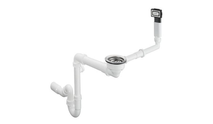 Сифон за мивка D16-10 1 1/2" хром/бял HANSGROHE | hikovi.bg